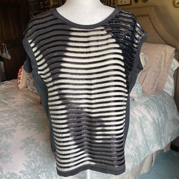 All Saints | Tops | All Saints Hand Embellished Silkbeaded Top | Poshmark